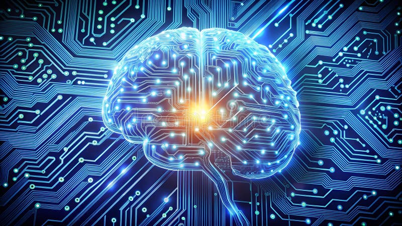 Synaptic Circuits: a Digital Brain S Blueprint AI Generated Stock Photo ... Synaptic Circuits: a Digital Brain S Blueprint AI Generated Stock Photo ...