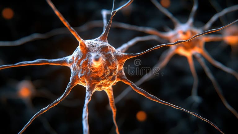 Synaptic Connections Abstract 3D Rendering of Neural Network Activity, Neuron, AI, Machine ...