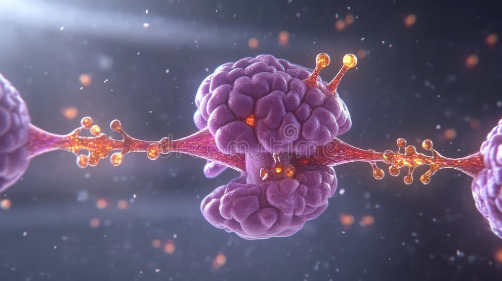 Synaptic Connections 3D Render of Neural Communication in the Brain ...