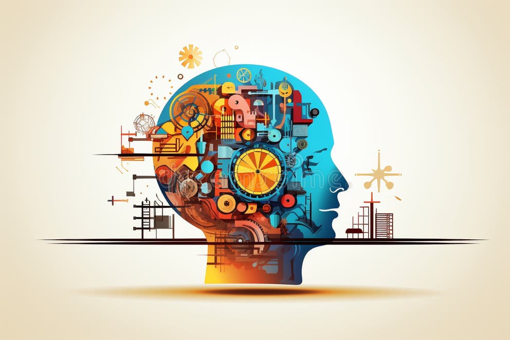 Synaptic Symphony: an Abstract Representation of Cognitive Function Stock Illustration ...