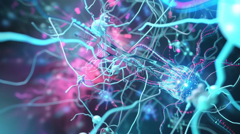 Synaptic Transmission Visualization Stock Illustration - Illustration ...