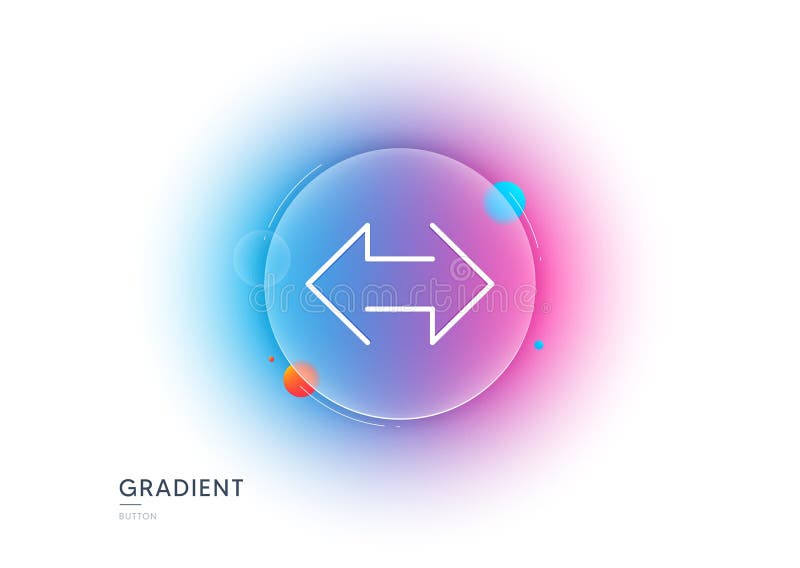 Sync Arrows Line Icon. Communication Arrowheads. Gradient Blur Button ...