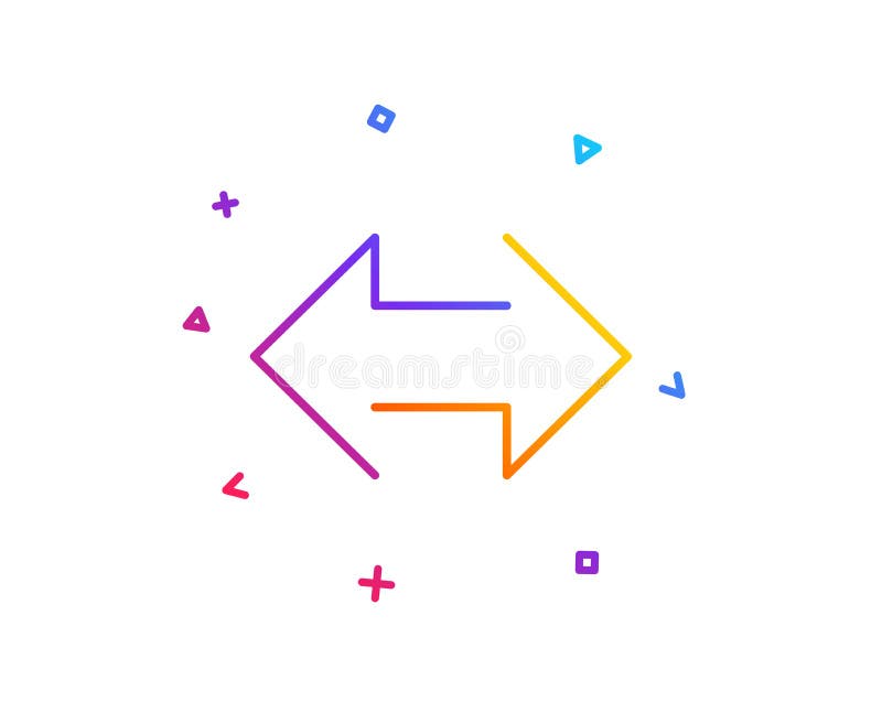 Sync Arrows Line Icon. Communication Arrowheads. Vector Stock Vector ...