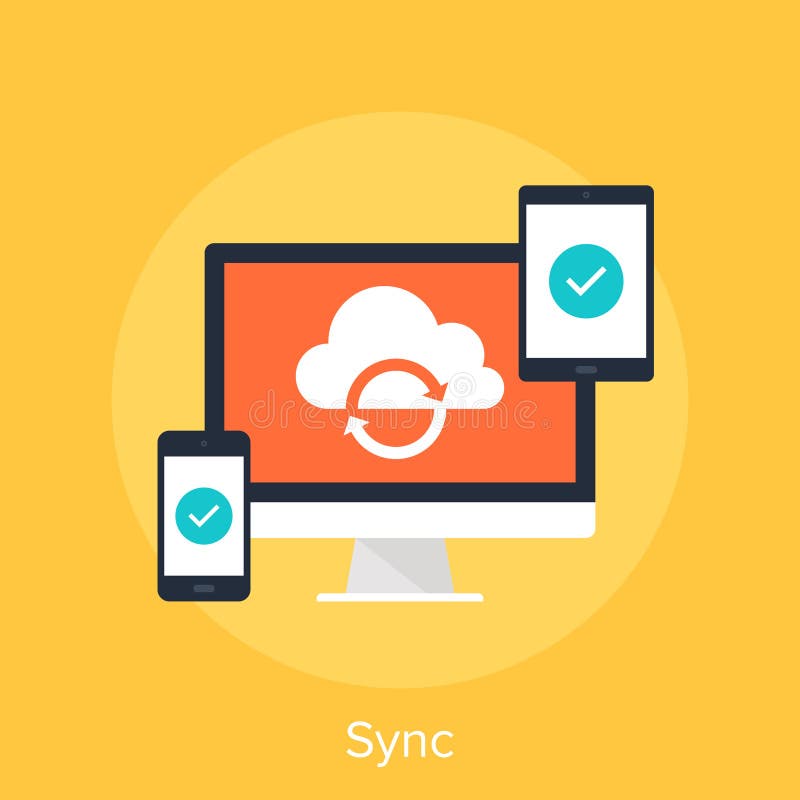 Sync Concept Vector Illustration Concept Stock Vector - Illustration of ...
