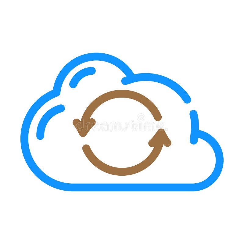 Sync File with Cloud Color Icon Vector Illustration Stock Vector ...