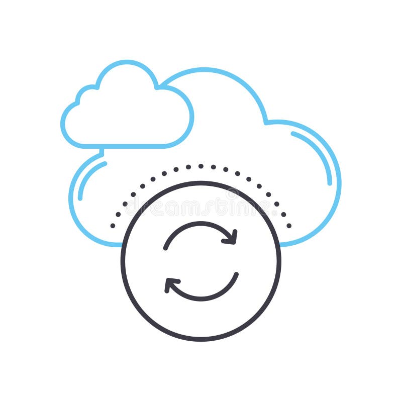 Sync Line Icon, Outline Symbol, Vector Illustration, Concept Sign Stock ...