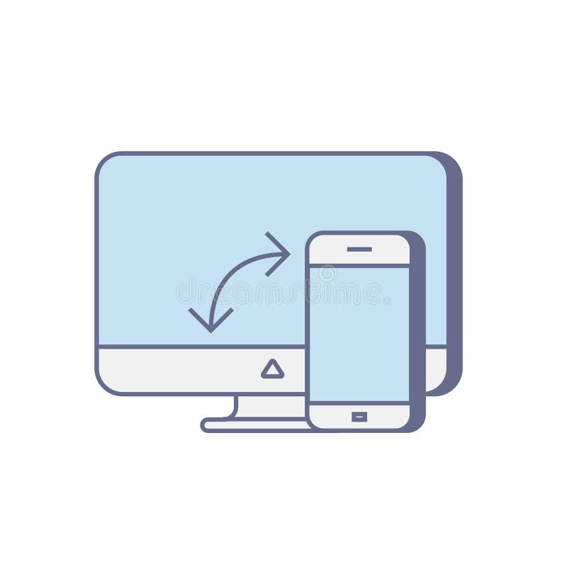 Sync phone computer stock vector. Illustration of mark - 86668597