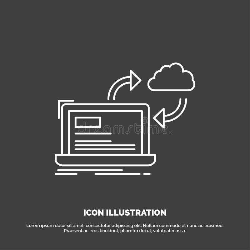 Sync Processing Data Dashboard Arrows Icon Line Vector Symbol For Ui And Ux Website Or