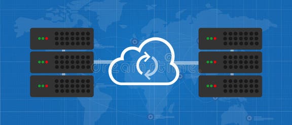 Sync Server Data Mirroring Global Synchronization Concept in Cloud Technology Stock Vector ...