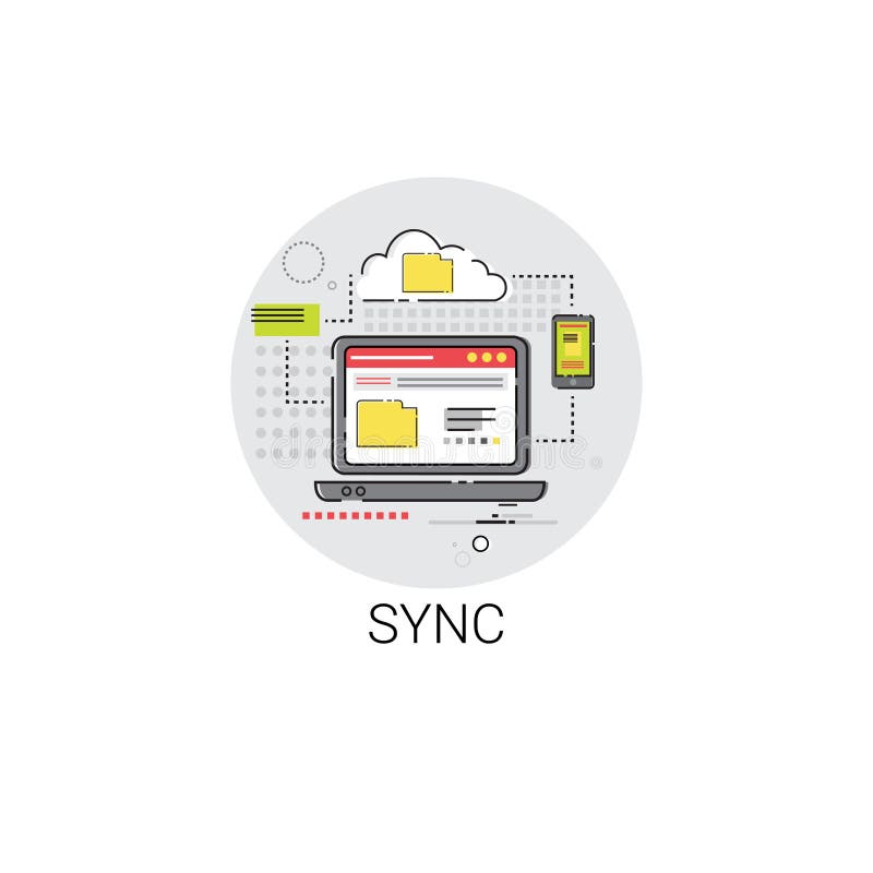 Sync Synchronize Internet Cloud Technology Icon Stock Vector ...