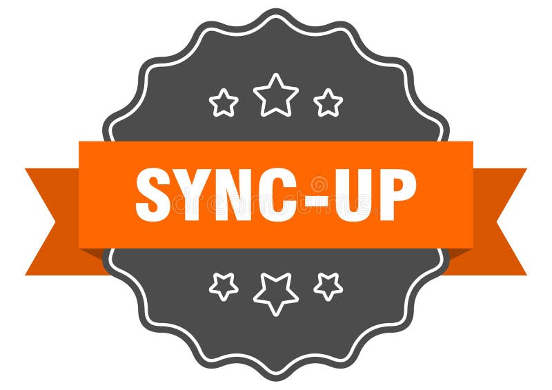 Sync-up label stock vector. Illustration of orange, vintage - 194922039