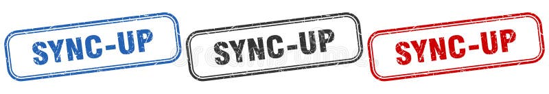 Sync-up Square Isolated Sign Set. Sync-up Stamp Stock Vector ...