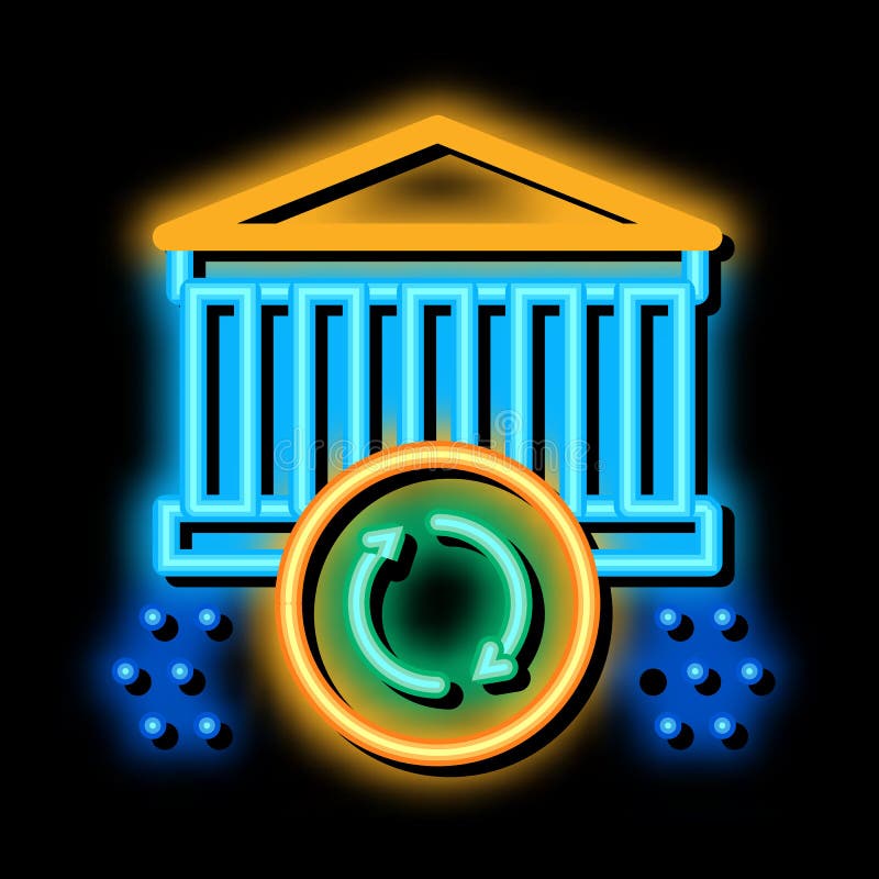 Sync Update Neon Glow Icon Illustration Stock Vector - Illustration of ...