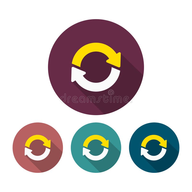 Sync Vector Icon Symbol, Flat Design, Long Shadow, Eps10 Stock Vector ...