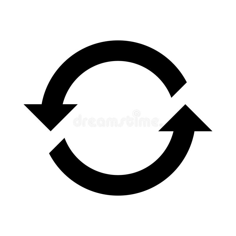 Black Synchronization Isolated Vector Icon Simple Element Illustration
