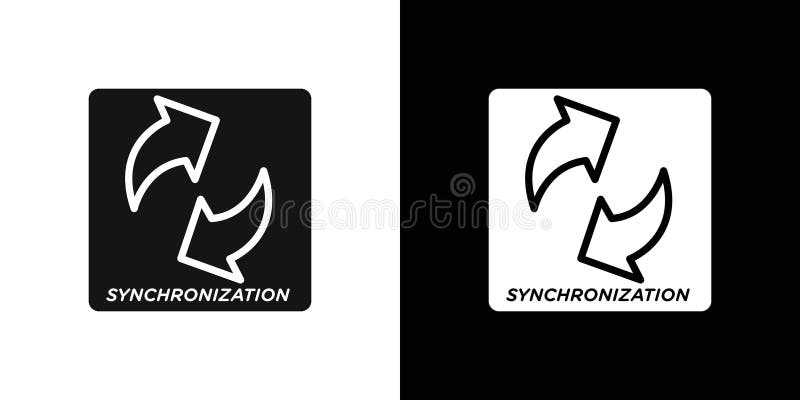 Synchronization Icon Flat Vector Set Outline Stock Vector ...