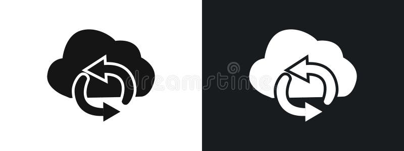 Synchronization Icon Linear Graphics Set Vector in Black Stock ...