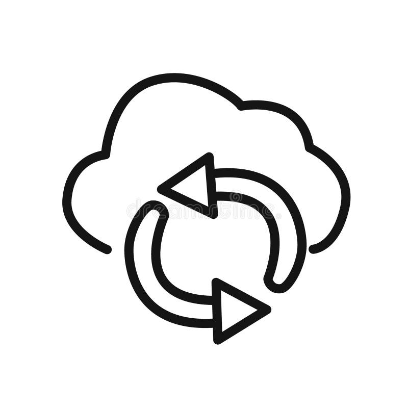 Synchronization Icon Linear Vector Graphics Sign Stock Vector Illustration Of Information