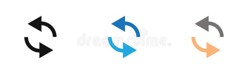 Synchronization Icon Line Art Logo Set Stock Illustration ...