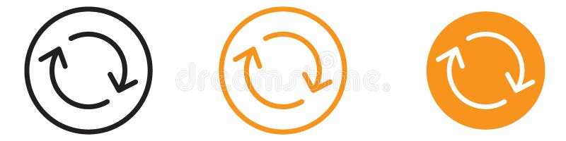 Synchronization Icon Set Data Sync Illustrations for Technology and ...