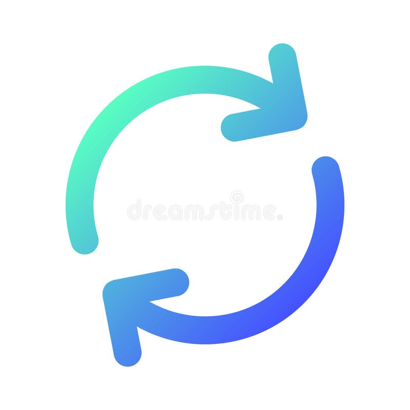 Synchronization Pixel Perfect Gradient Linear Ui Icon Stock Vector - Illustration of turn, round ...