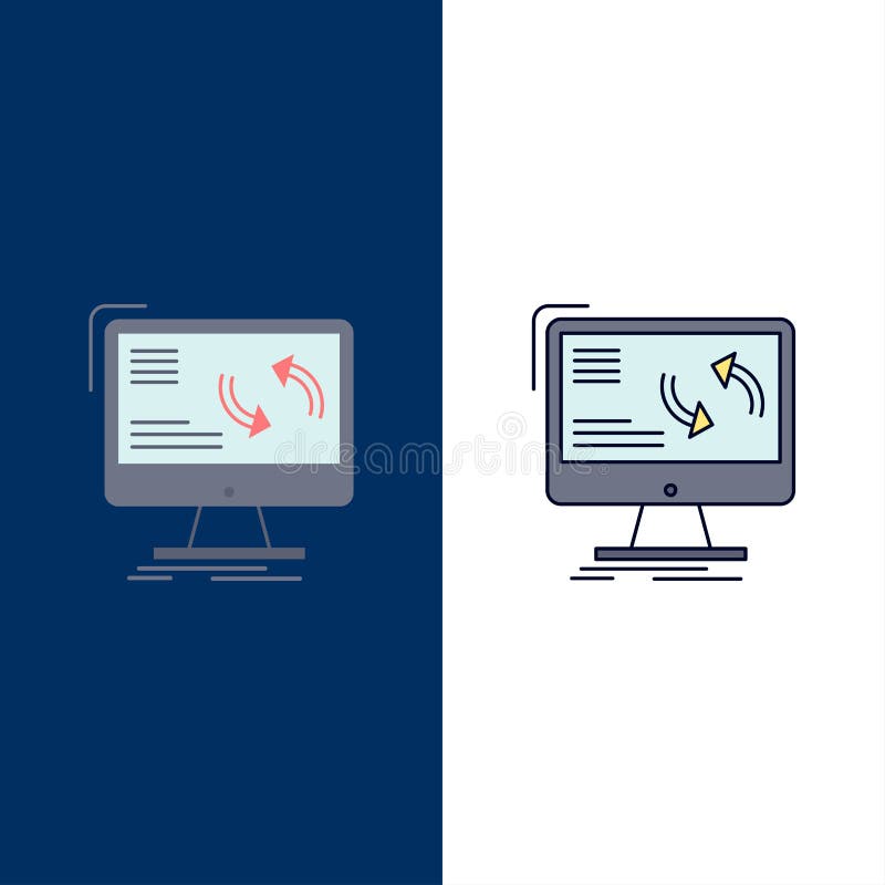 Synchronization, Sync, Information, Data, Computer Flat Color Icon ...