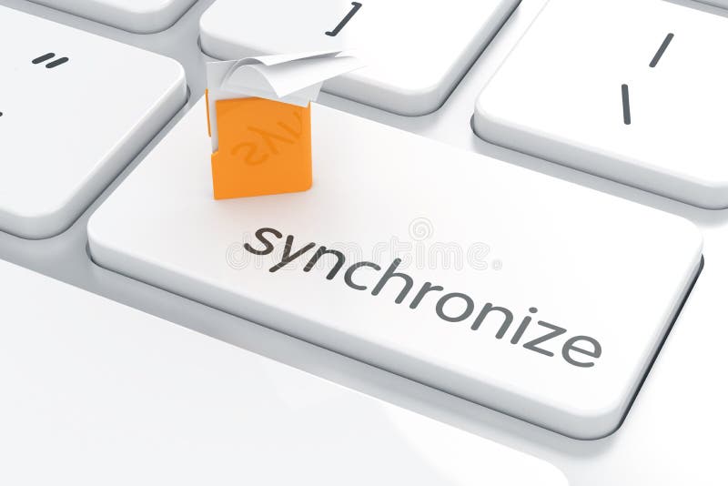 Synchronization Yellow Computer Folder Concept Computer Keyboard Stock ...