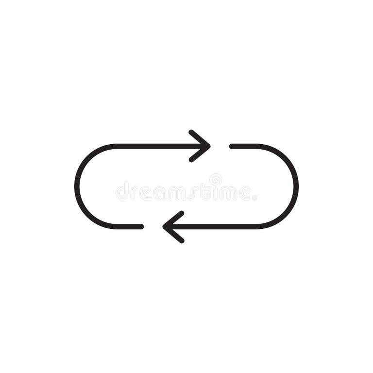 Synchronizationline in Thin Line Black Color. Flat Simple Vector ...
