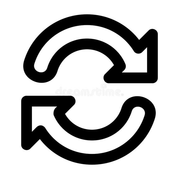 Synchronize Icon in Line Style for Any Projects Stock Vector ...