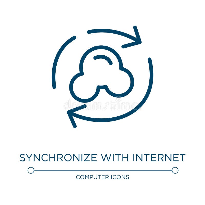 Synchronize with Internet Icon. Linear Vector Illustration from Cloud ...
