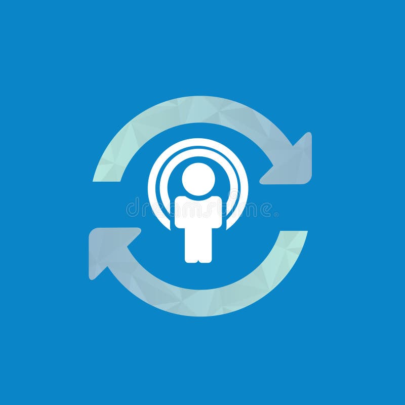 Synchronize User Icon, Update Icon with Man in the Center Stock Vector ...