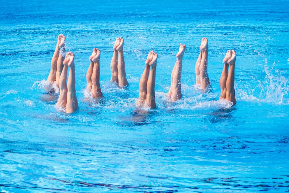 Synchronized or Artistic Swimming Sport Stock Image - Image of dancing ...