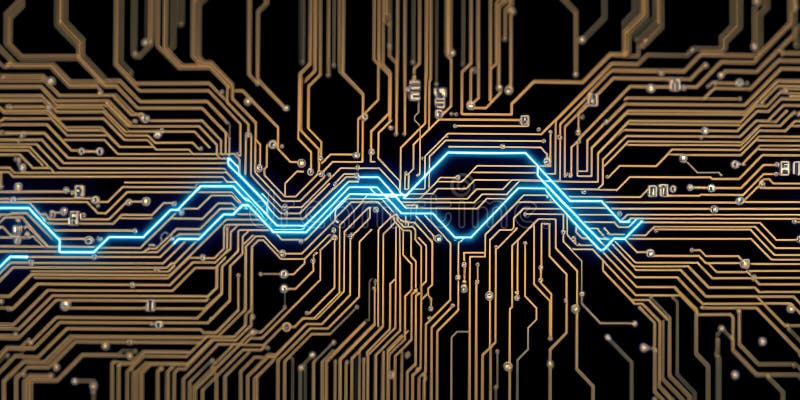 Synchronized Circuits a Clean Digital Wave Illustrating Technological ...