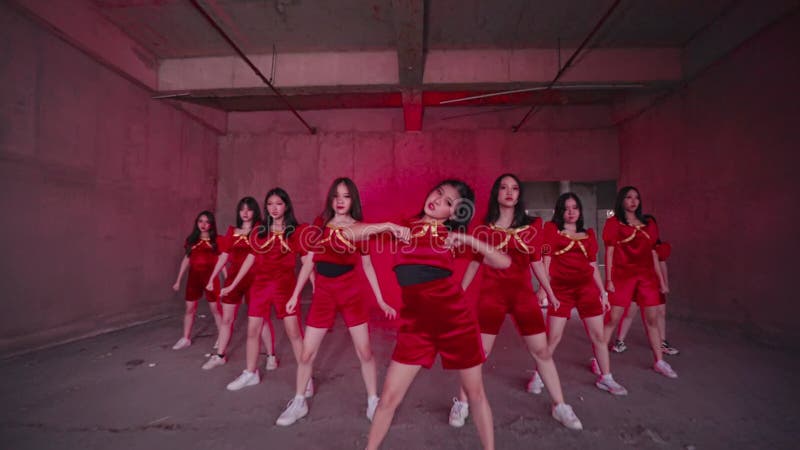 Synchronized Dance Performance in Red Outfits Stock Footage - Video of ...