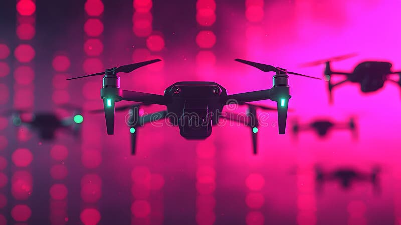 Synchronized Drones in a Vibrant Pink Light Display: the Future of ...