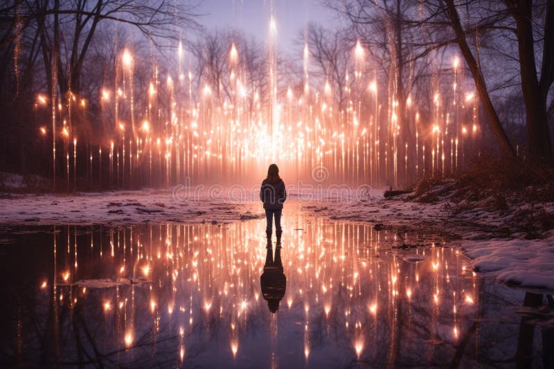 Synchronized Light Shows - Generative AI Stock Illustration ...