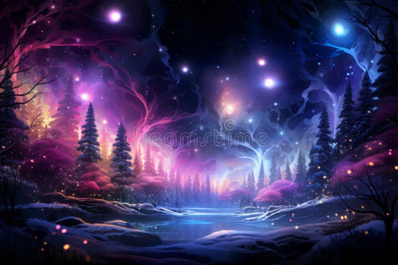 Synchronized Light Shows - Generative AI Stock Illustration ...