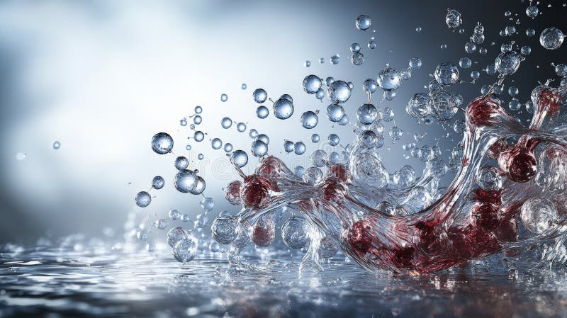 Synchronized Molecules Dancing in Water Science Experiment Close-up ...