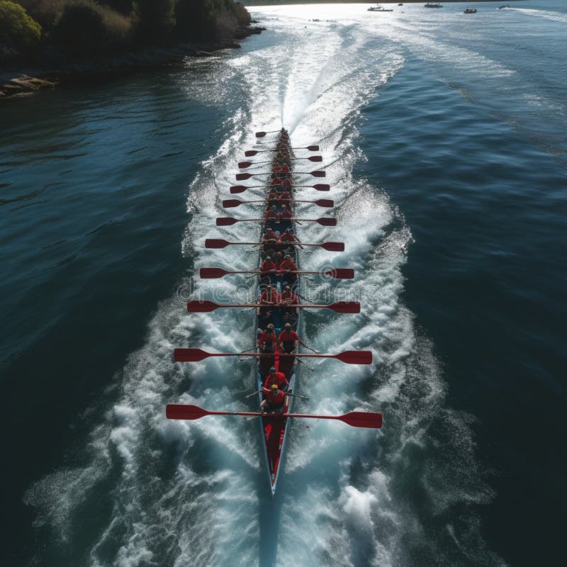 Synchronized Rowers on the Sea Aerial View, Perfect Harmony Stock ... Synchronized Rowers on the Sea Aerial View, Perfect Harmony Stock ...