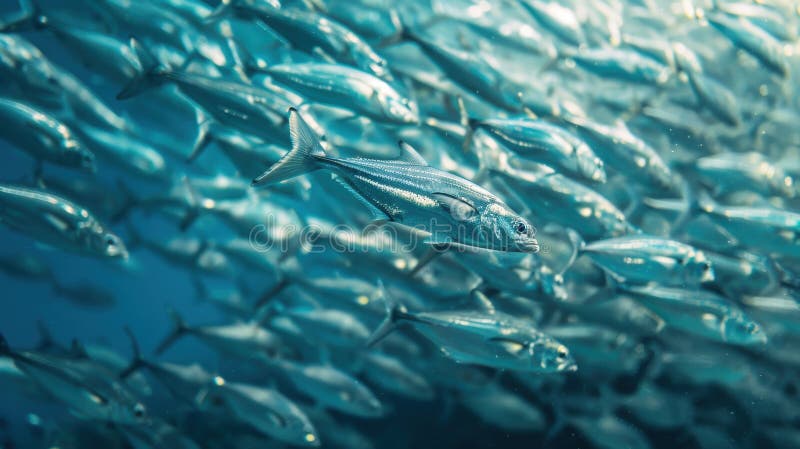 Synchronized School of Fish Illustrating Collaborative Learning in ...
