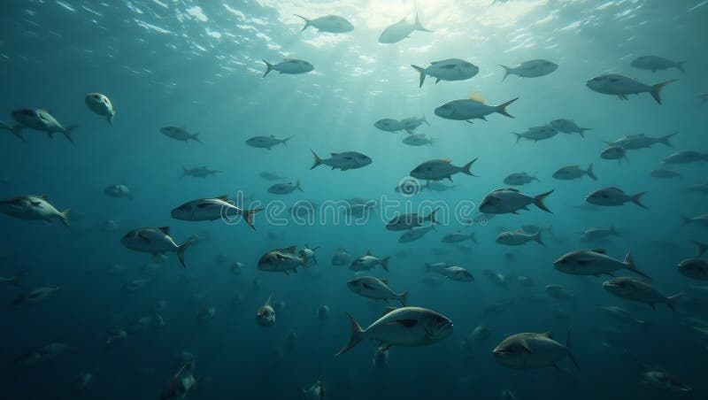 Synchronized School of Fish Representing Unity Stock Illustration ...