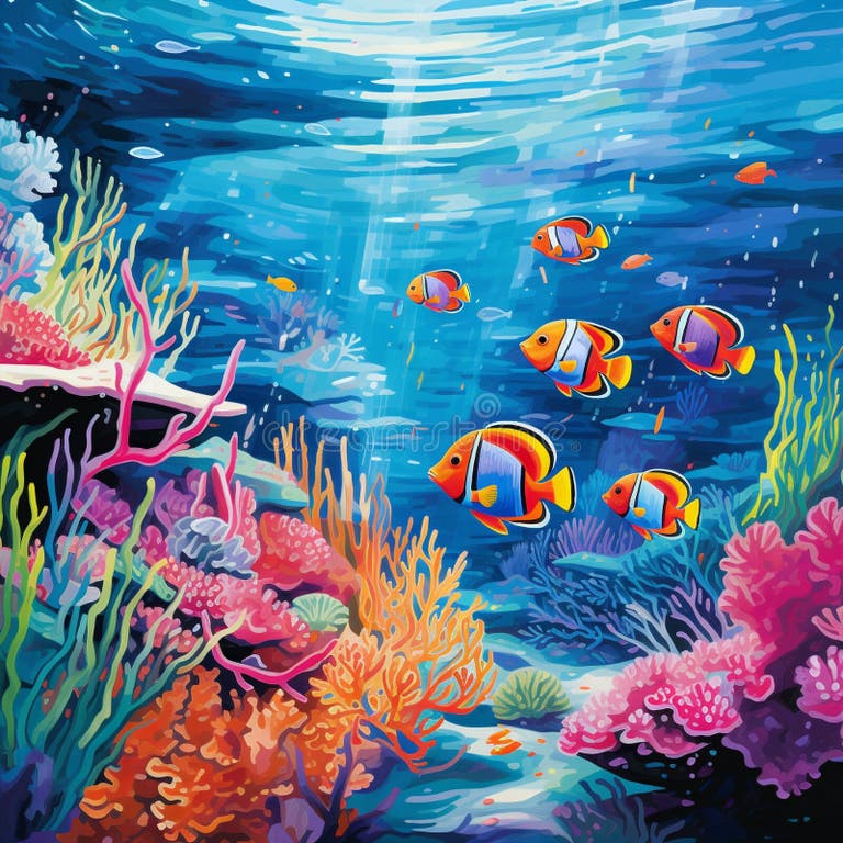 Synchronized Schools: Harmonious Patterns of Shoaling Fish Stock Image ...