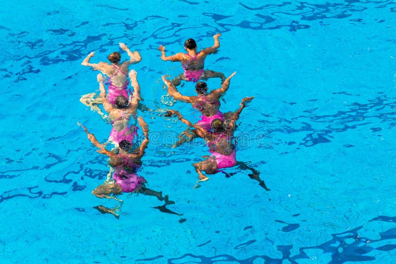 Synchronized Girls Underwater Photo Dance Editorial Image - Image of ...