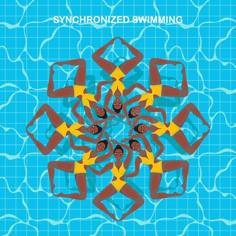 Synchronized swim. Vector stock vector. Illustration of synchronized ... Synchronized swim. Vector stock vector. Illustration of synchronized ...