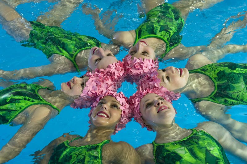Synchronized Swimming Team Poses