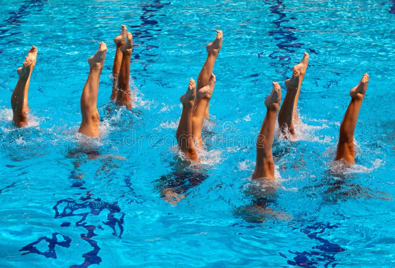 Synchronised Swimmers Forming a Star Shape Stock Image - Image of ...