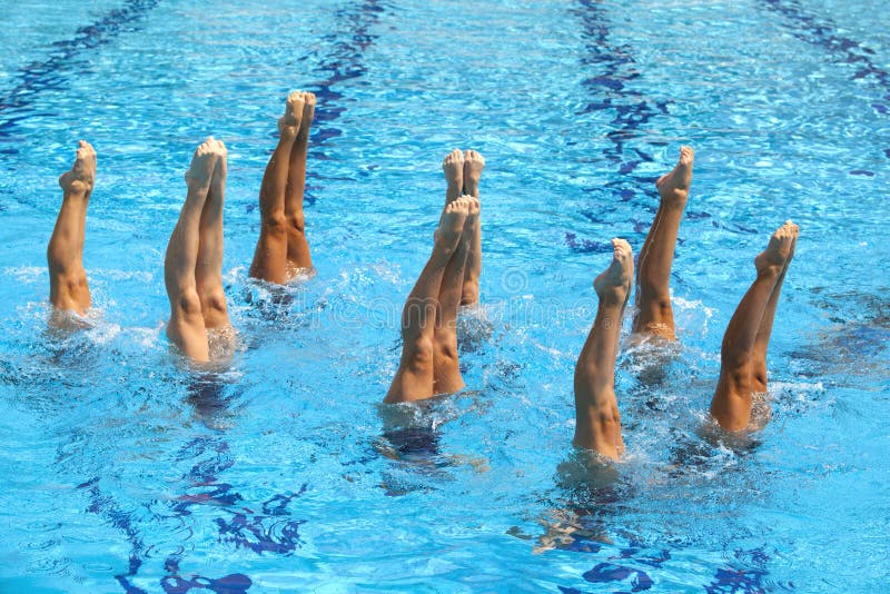 Synchronized swimmers stock image. Image of coordination - 28220597