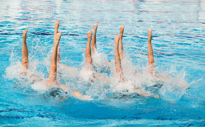Synchronized swimmers stock image. Image of coordination - 28220597
