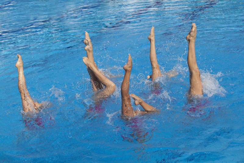 Synchronized swimmers stock image. Image of coordination - 28220597