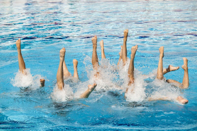 Synchronized swimmers stock image. Image of coordination - 28220597
